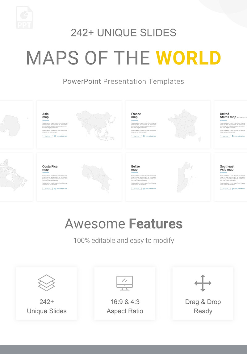 Maps Infographics PowerPoint Template #92680