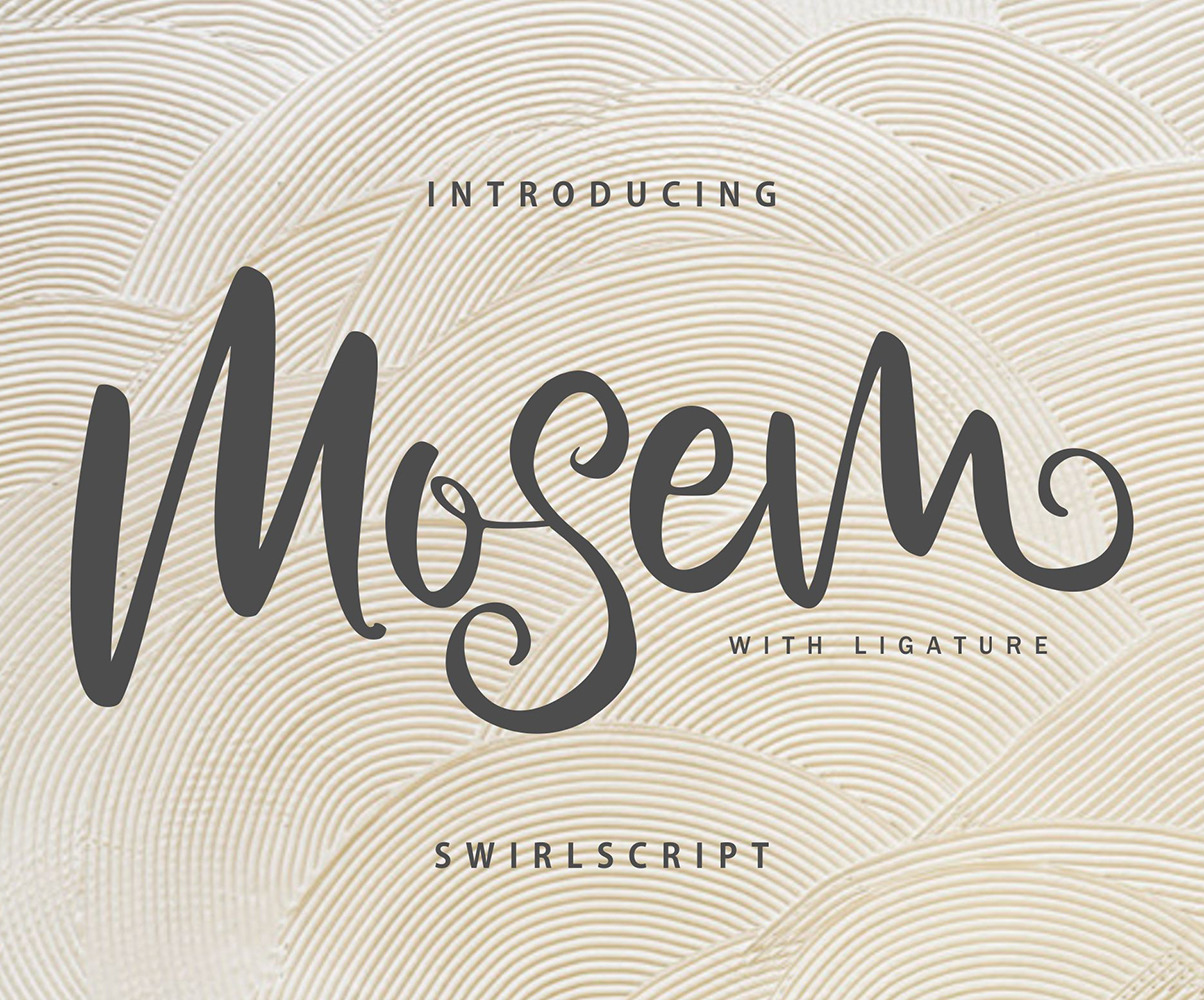 Mosem | Swirl Script Font #93030