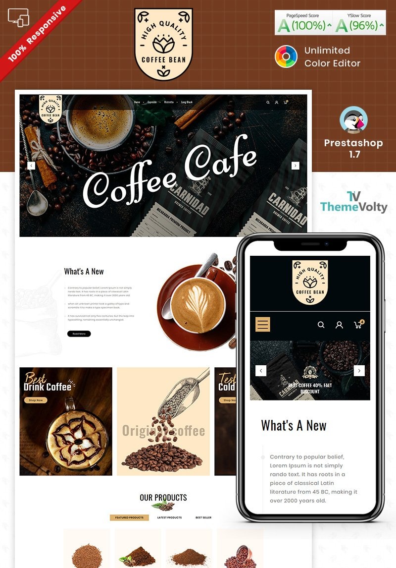 Coffee Bean PrestaShop Theme #93285