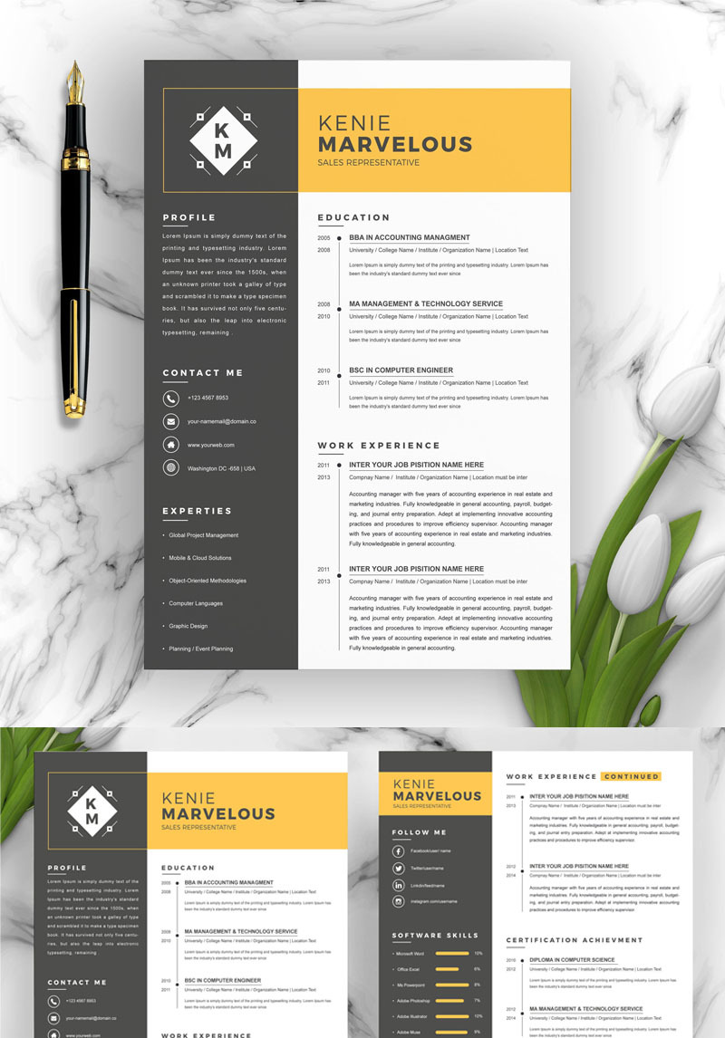 Kenie Resume Template #94087