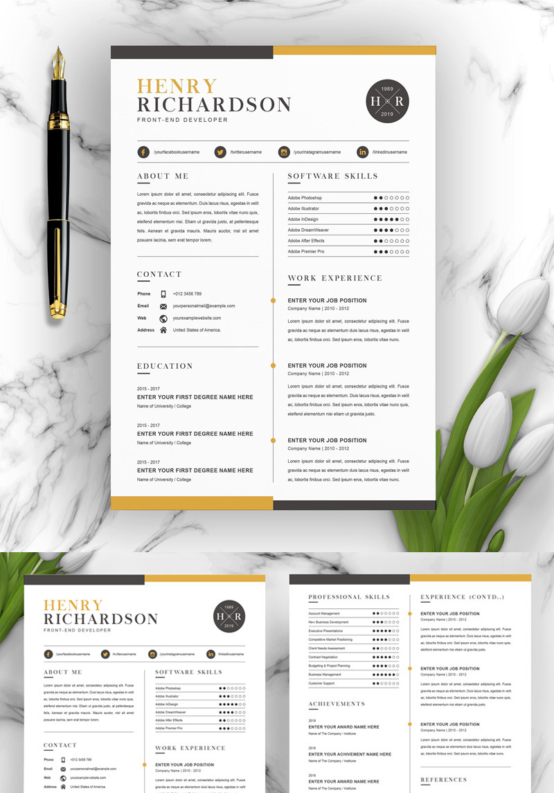 Henry Resume Template #94774