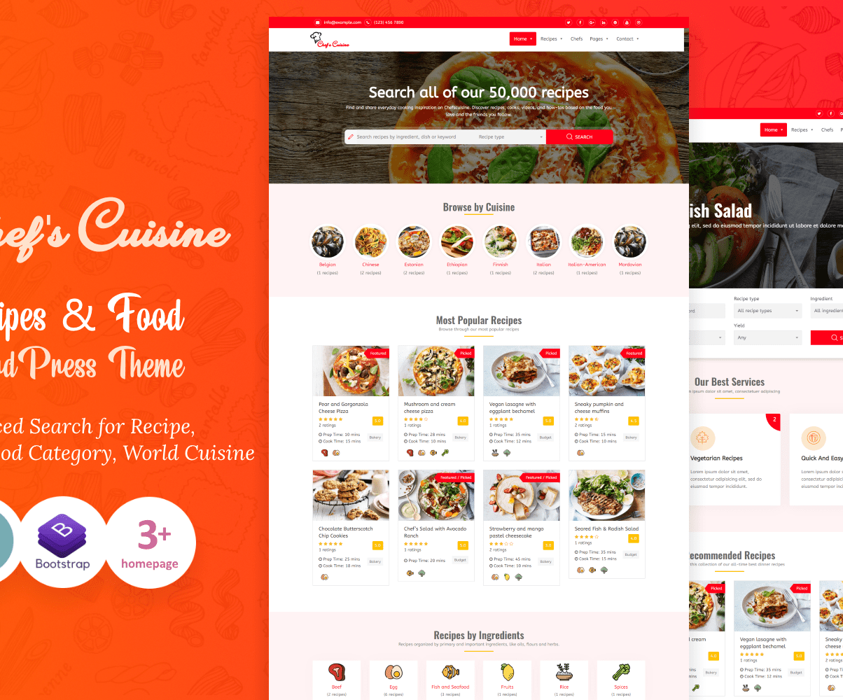 Chefs Cuisine is a WordPress recipe theme for food, recipe and cooking ...