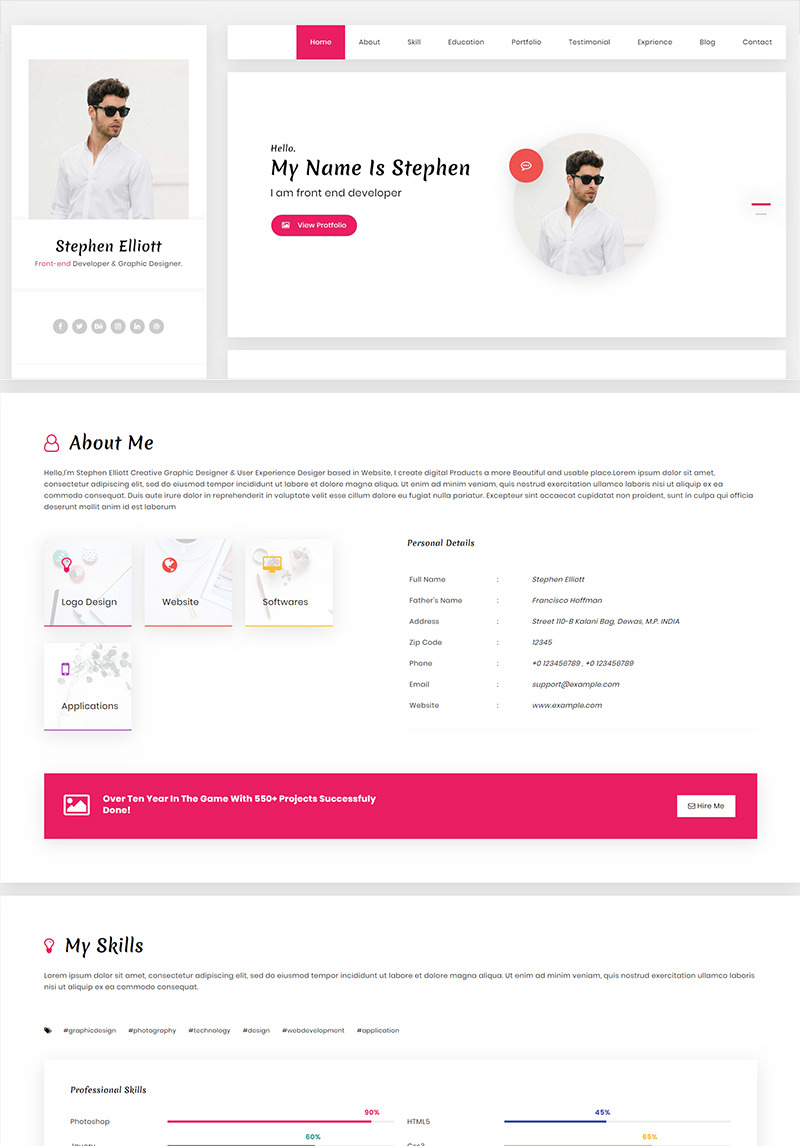 Stephen - Resume HTML #95291