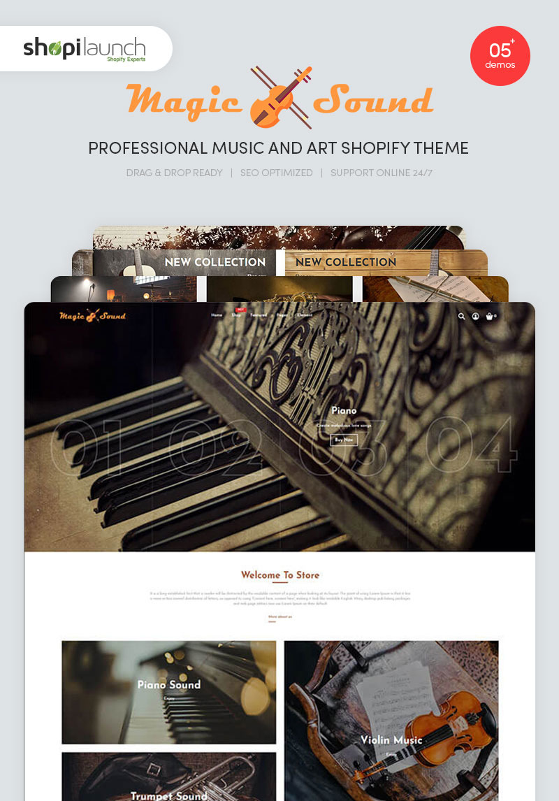 MagicSound - Professional Music and Art Shopify Theme #95312