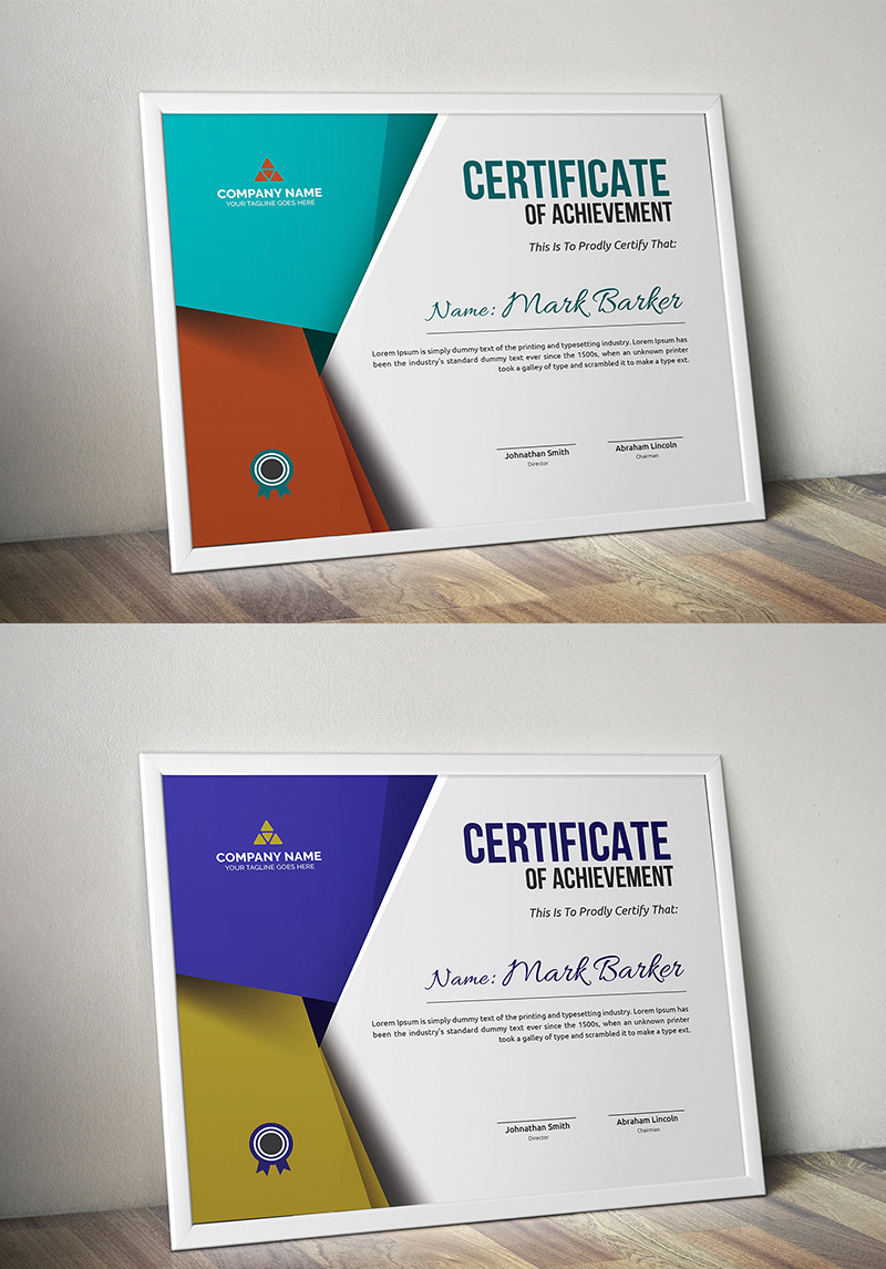 Modern Corporate Certificate Template #95330