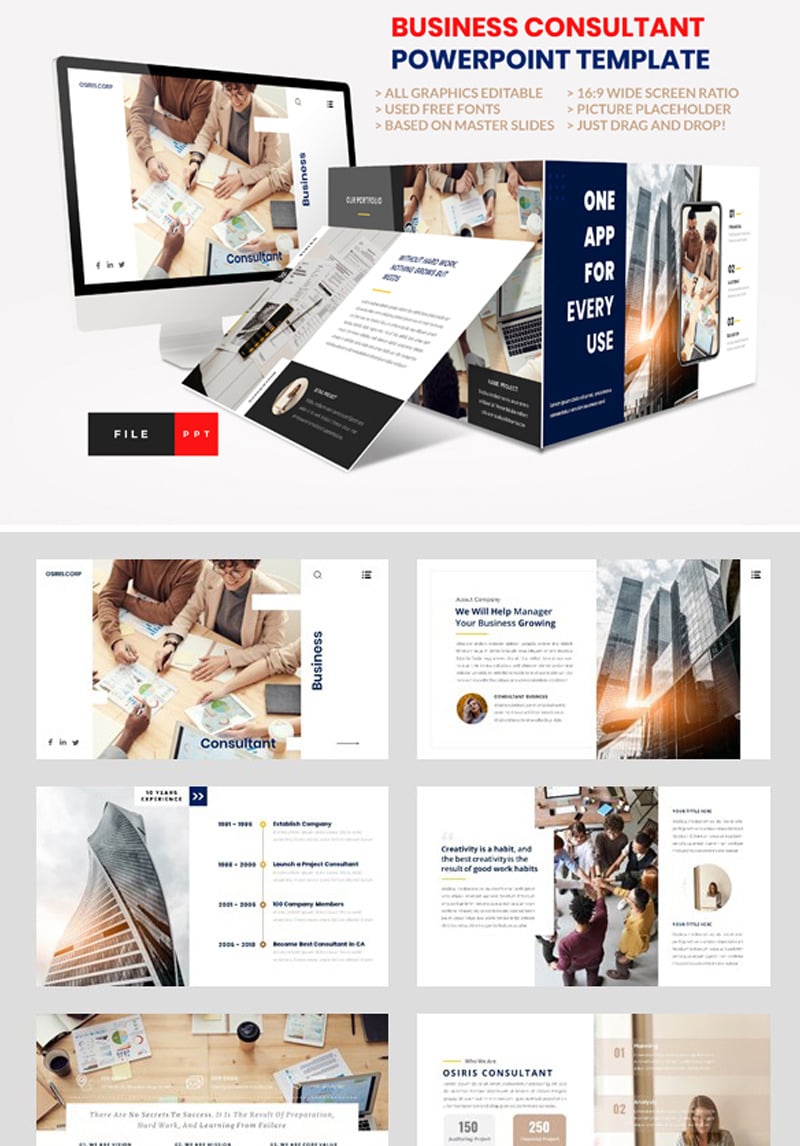 Business - Consultant Finance PowerPoint Template #95910