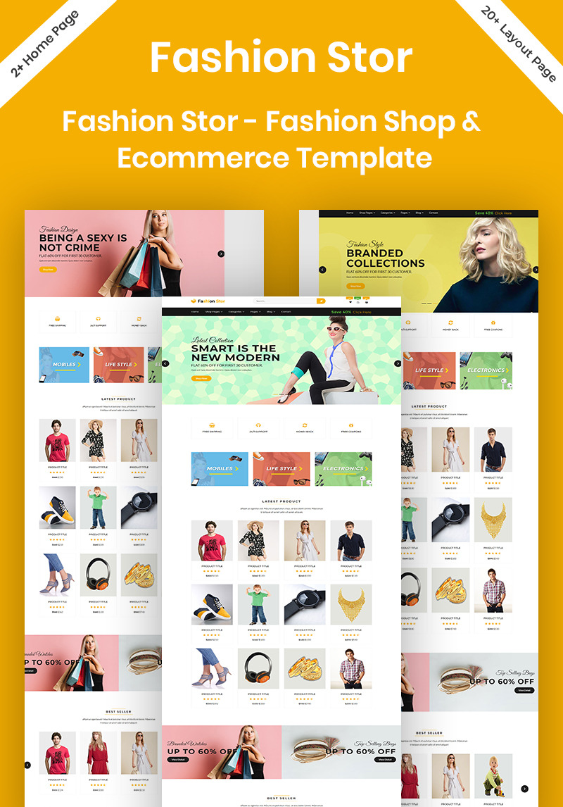 Fashion Stor - Fashion Shop & Ecommerce Website Template #96294