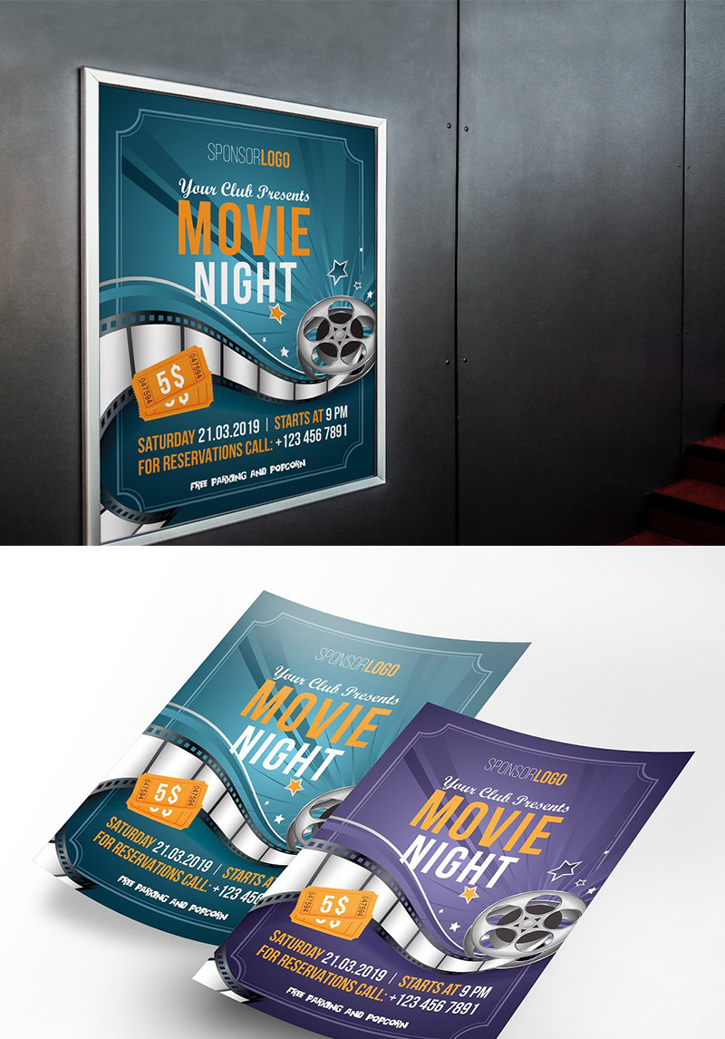 Movie Flyer Poster Corporate Identity Template #96326