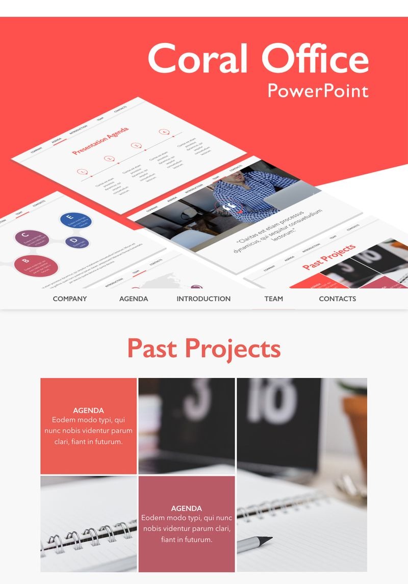Coral Office PowerPoint Template #96576
