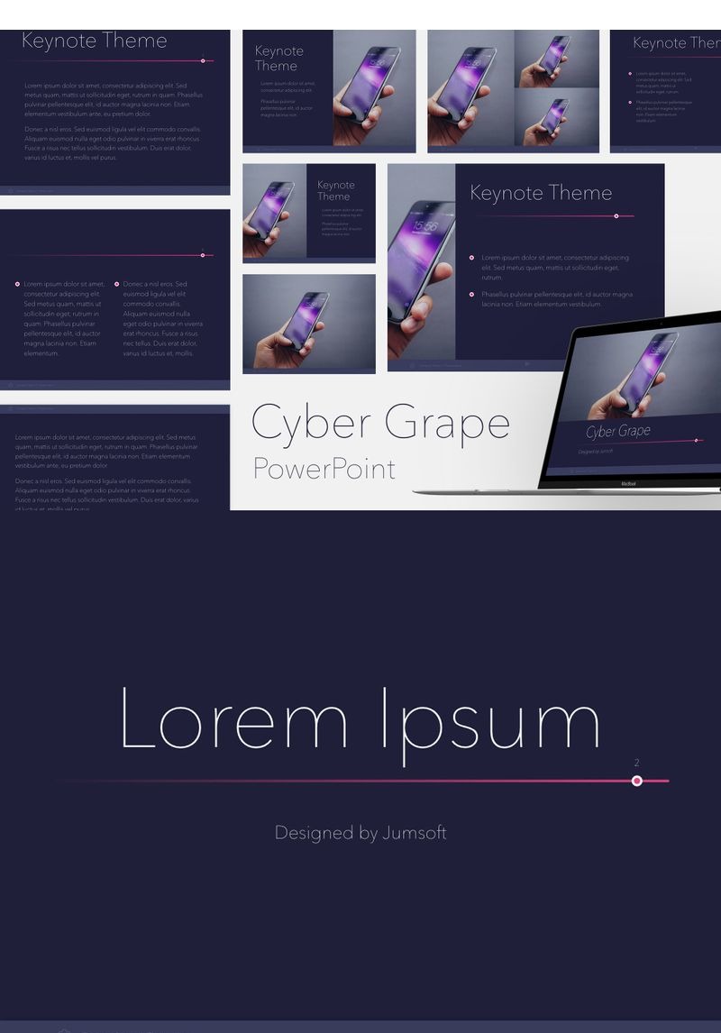 Cyber Grape PowerPoint Template #96574