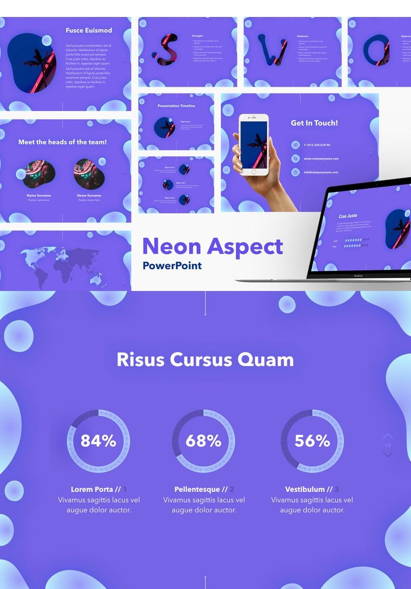 Neon Aspect PowerPoint Template #96641