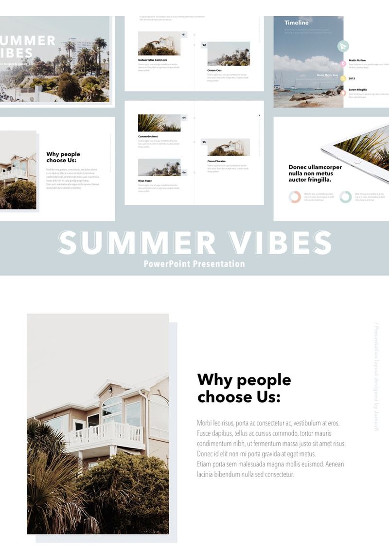 Summer Vibes PowerPoint Template #96735
