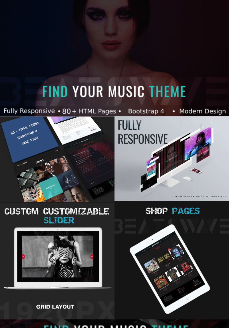 Beatswave Creative Music HTML for audio, album, bands, artist, musicians