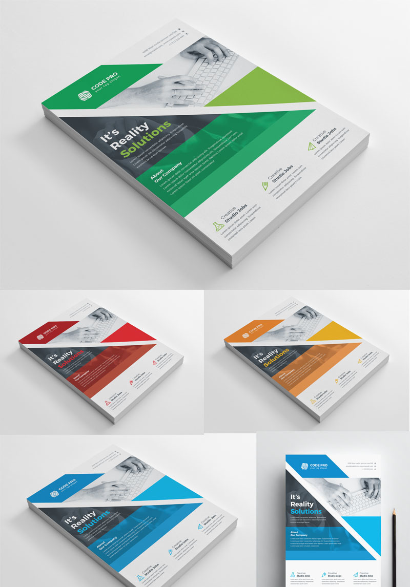 Green Color Flyer Corporate Identity Template #97036