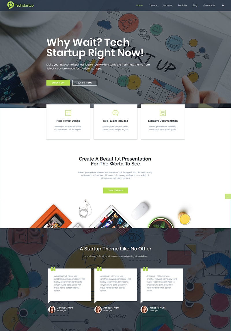 Tech startup innovations WordPress Theme #97211