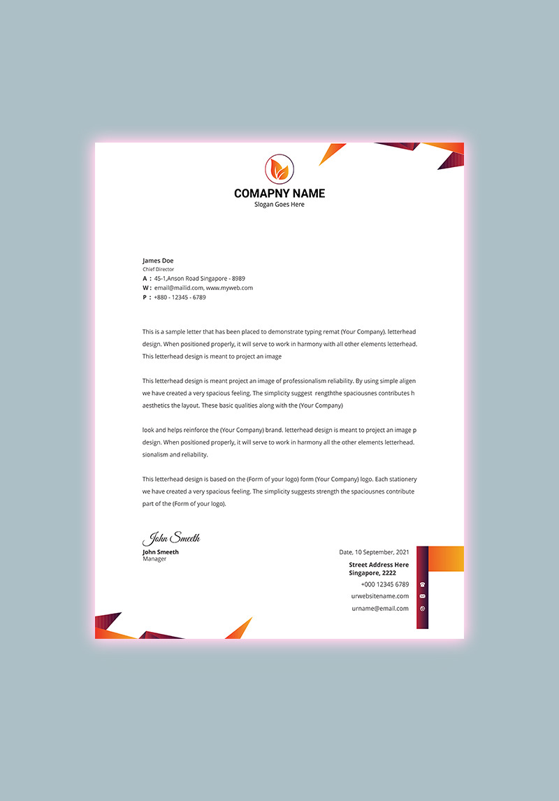 Modern Letterhead Professional Brand Corporate Identity Template #97445