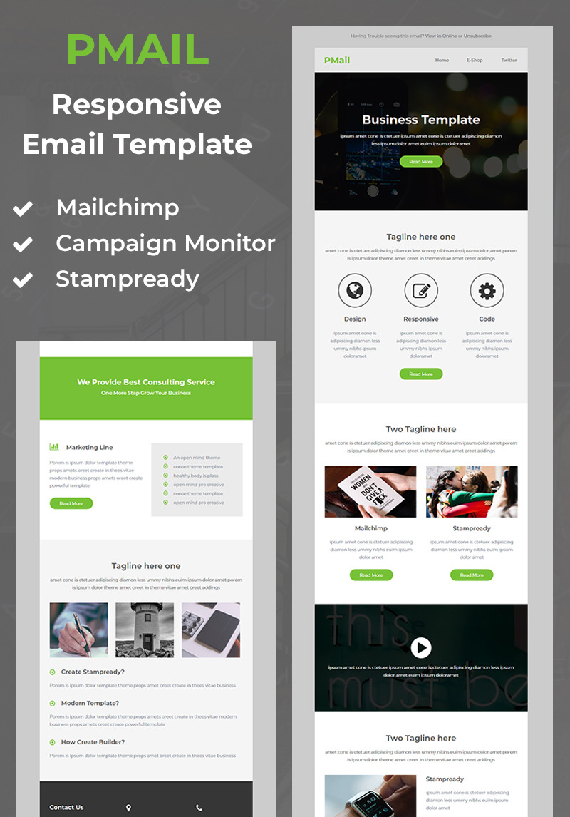 Pmail - Responsive Email Newsletter Template #97401