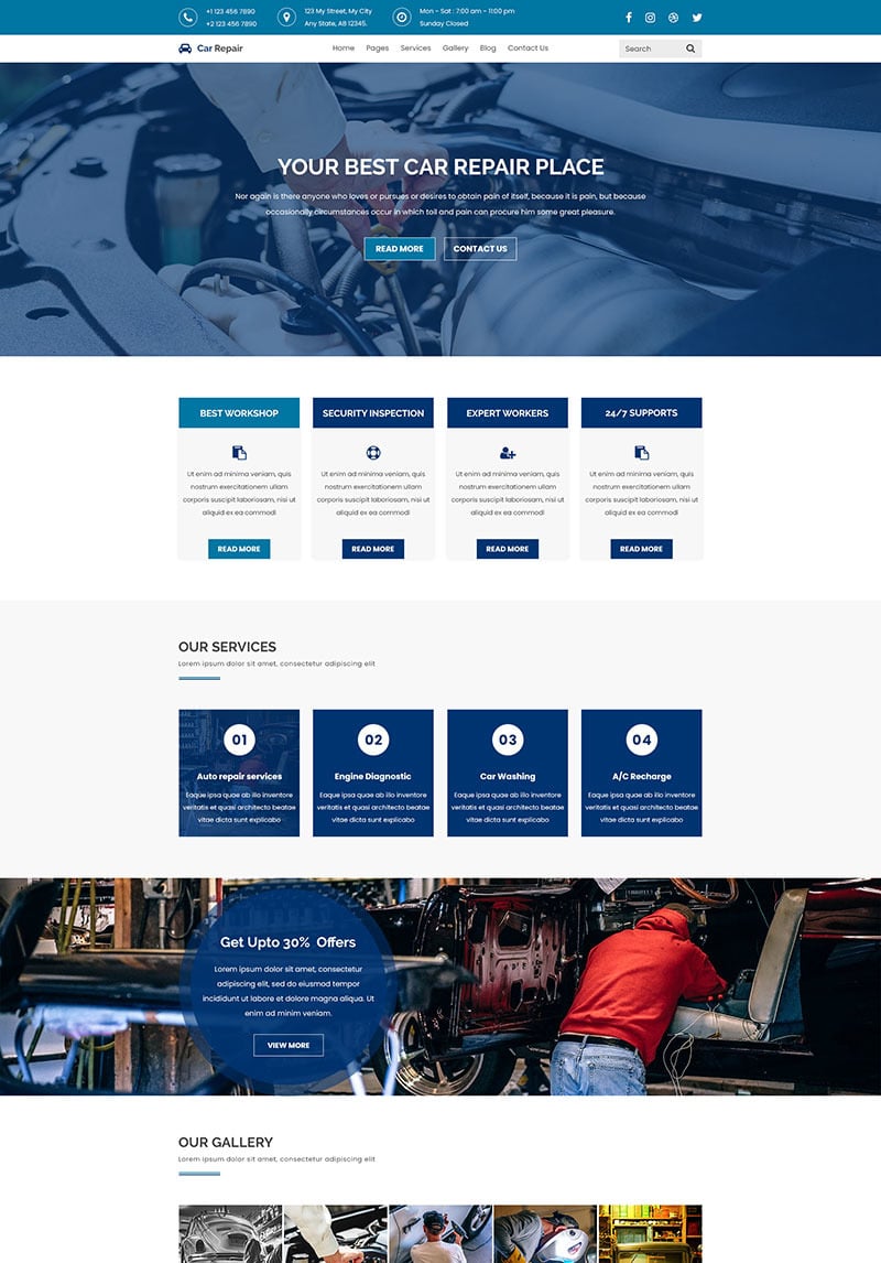 Car Repair | Maintenance PSD Template #97938