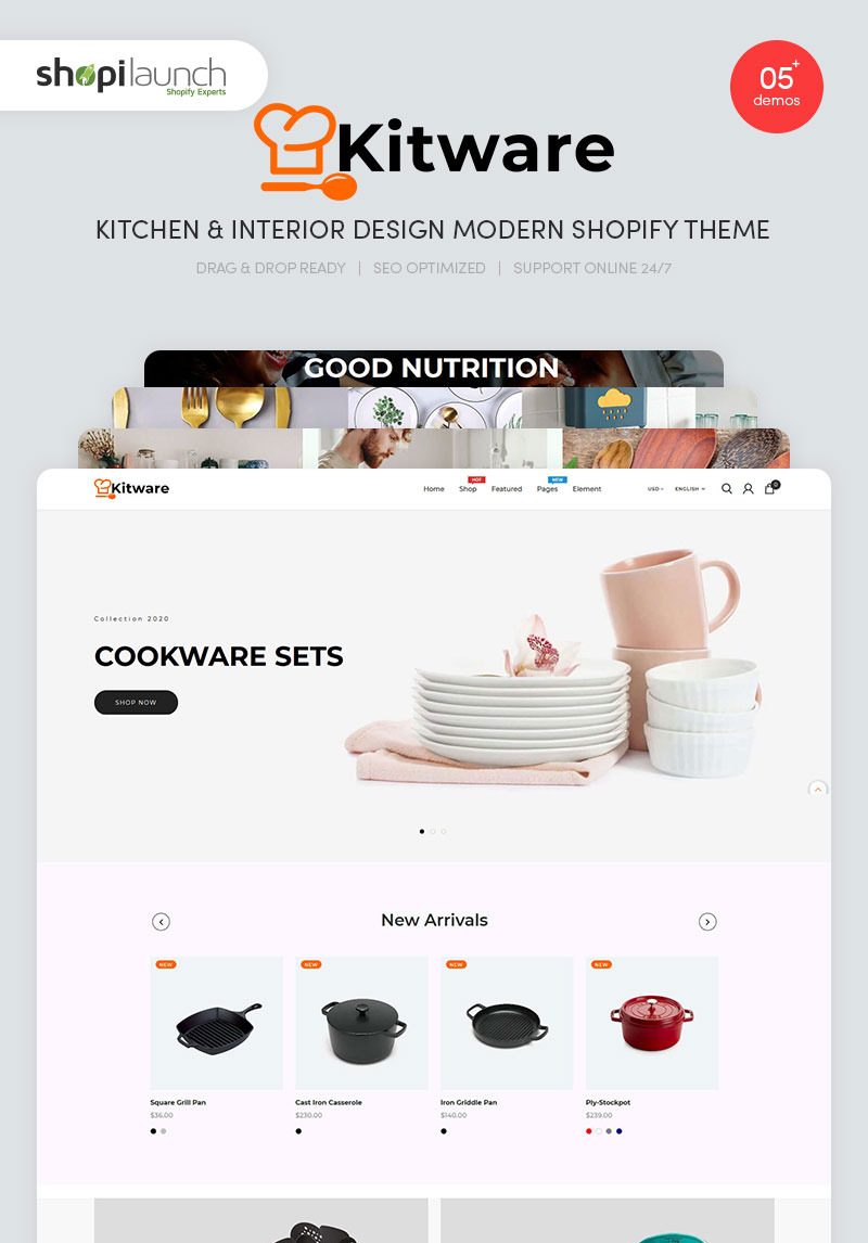Kitware - Kitchen & Interior Design Modern Shopify Theme #98135