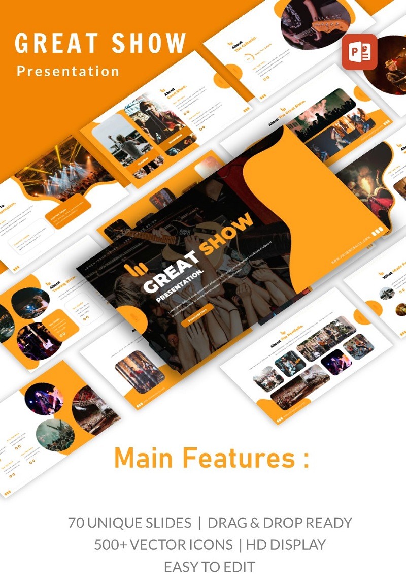 Great Show Organizer Presentation PowerPoint Template #98458