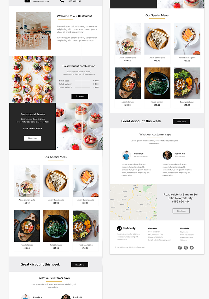 MyFoody - Responsive Restaurant Newsletter Template #98409