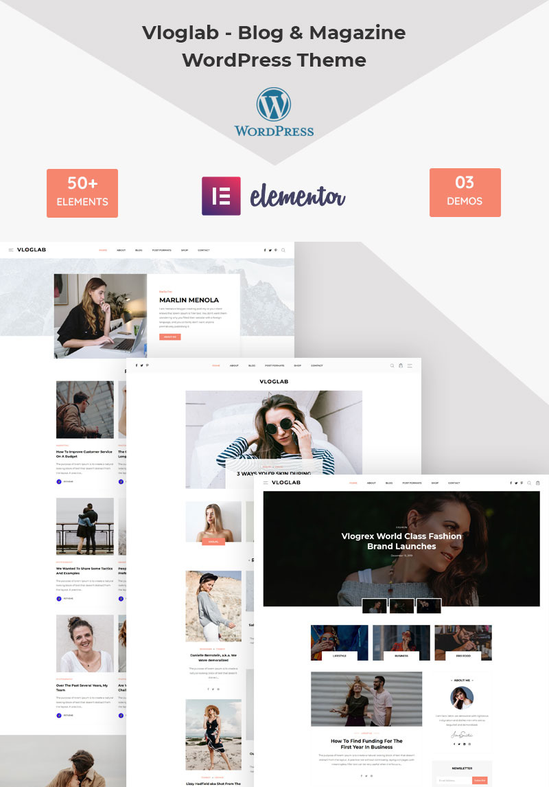Vloglab - Blog & Magazine WordPress Theme #98411
