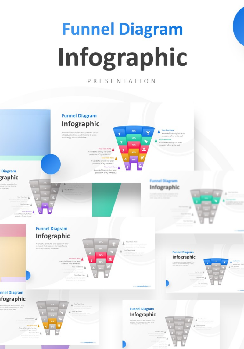 Cut-out 3D Funnel Diagram Presentation PowerPoint Template #98566