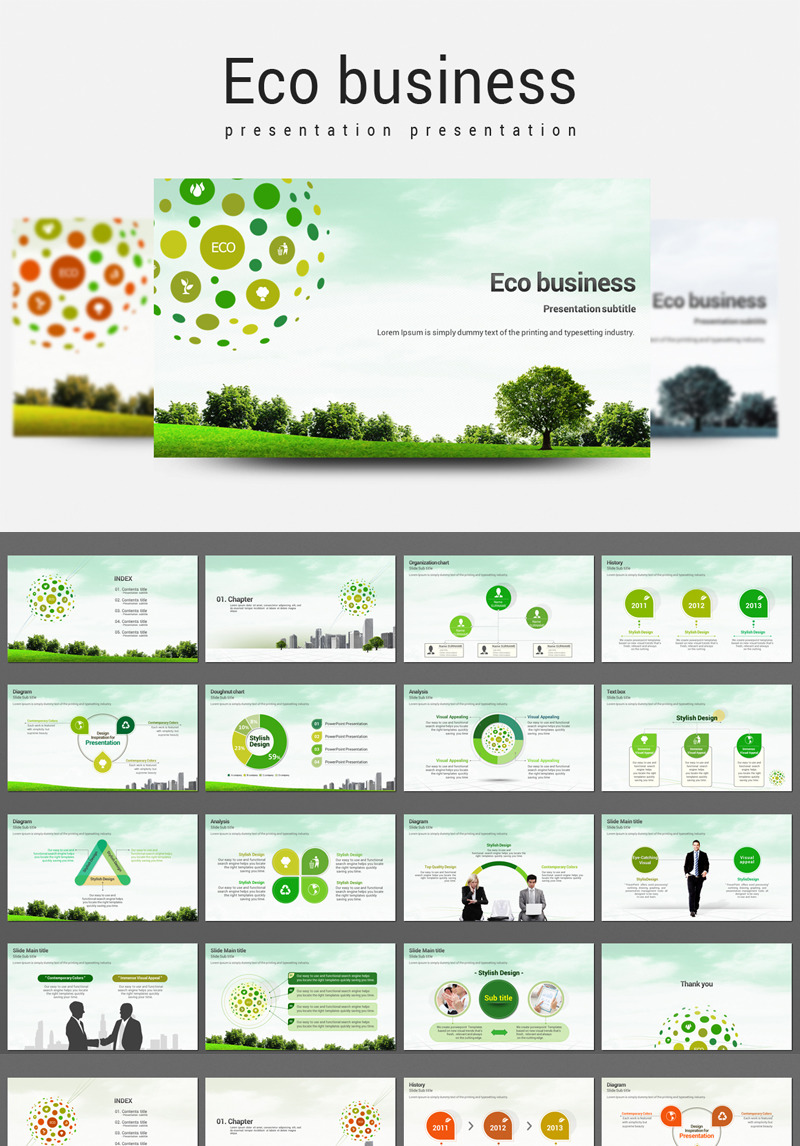 Eco Business PowerPoint Template #98548