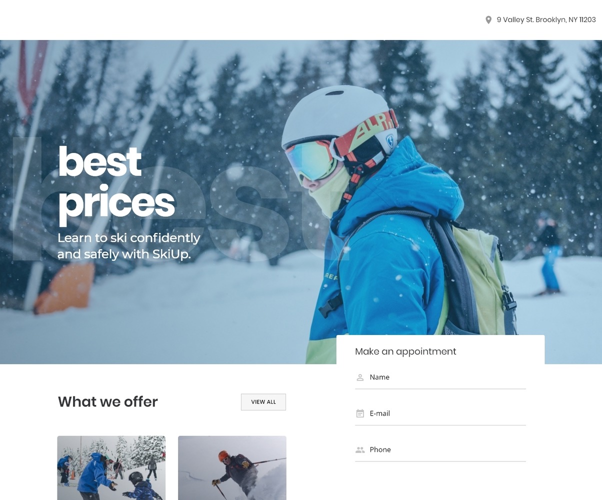 Ski School Website Design for Ski Courses