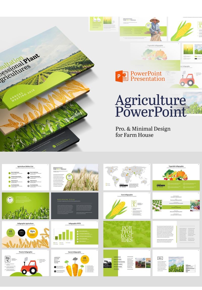Farm House & Agriculture PowerPoint Template #98759
