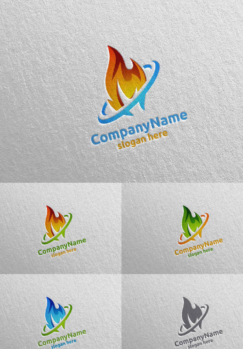 3D Fire Flame Element Design 2 Logo Template #98923