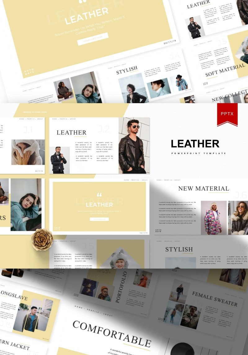 Leather | PowerPoint Template #99587