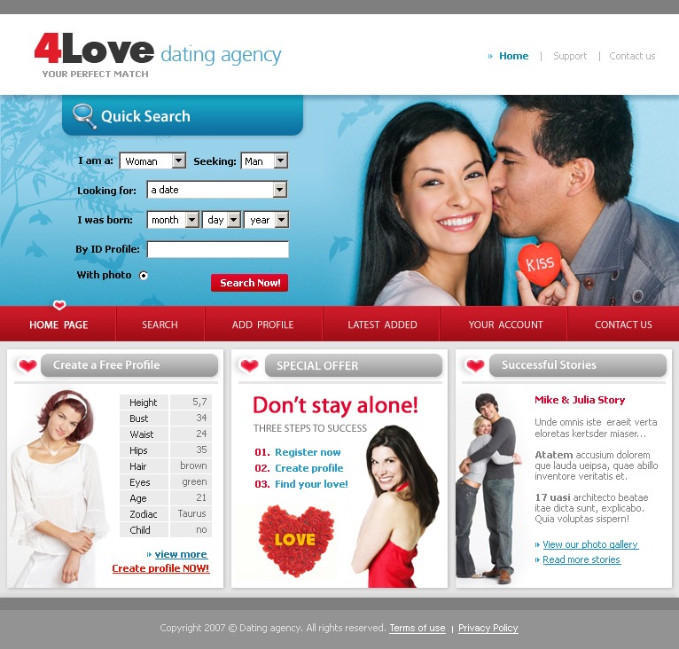 Dating Website Template 14110