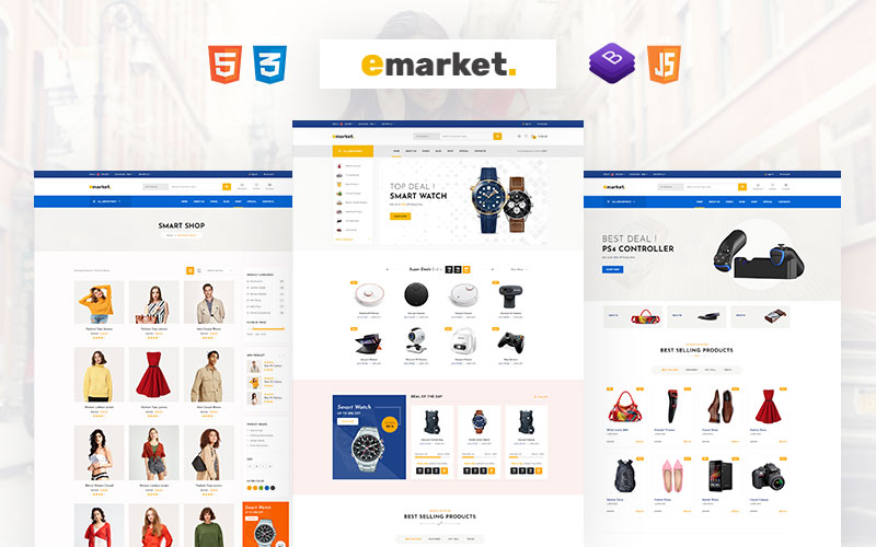 Multipurpose eCommerce Website Template - Emarket - HTML5 шикарный шаблон