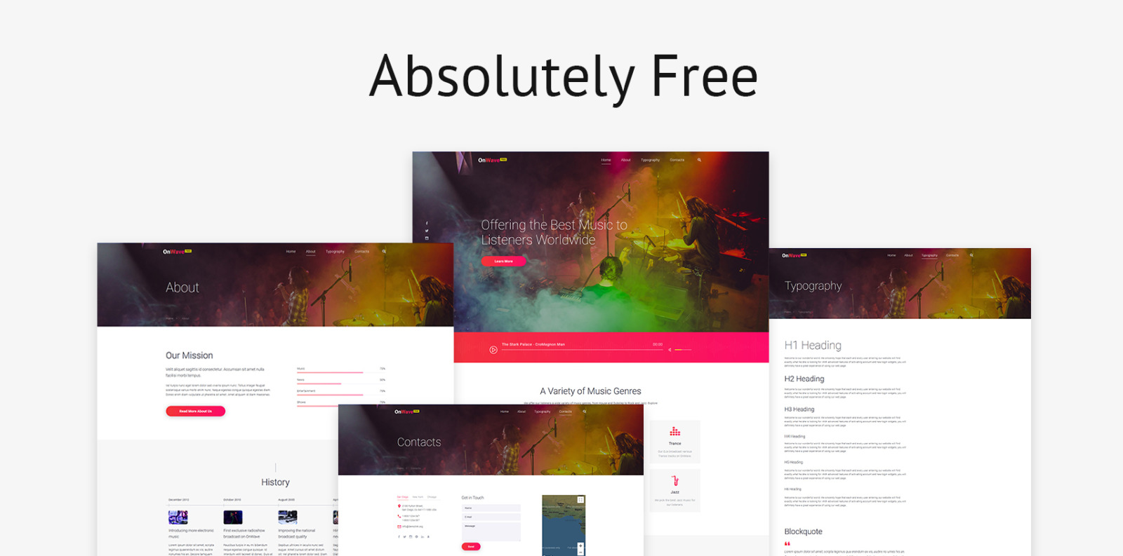 Free HTML5 Music Website Template #51547 - TemplateMonster