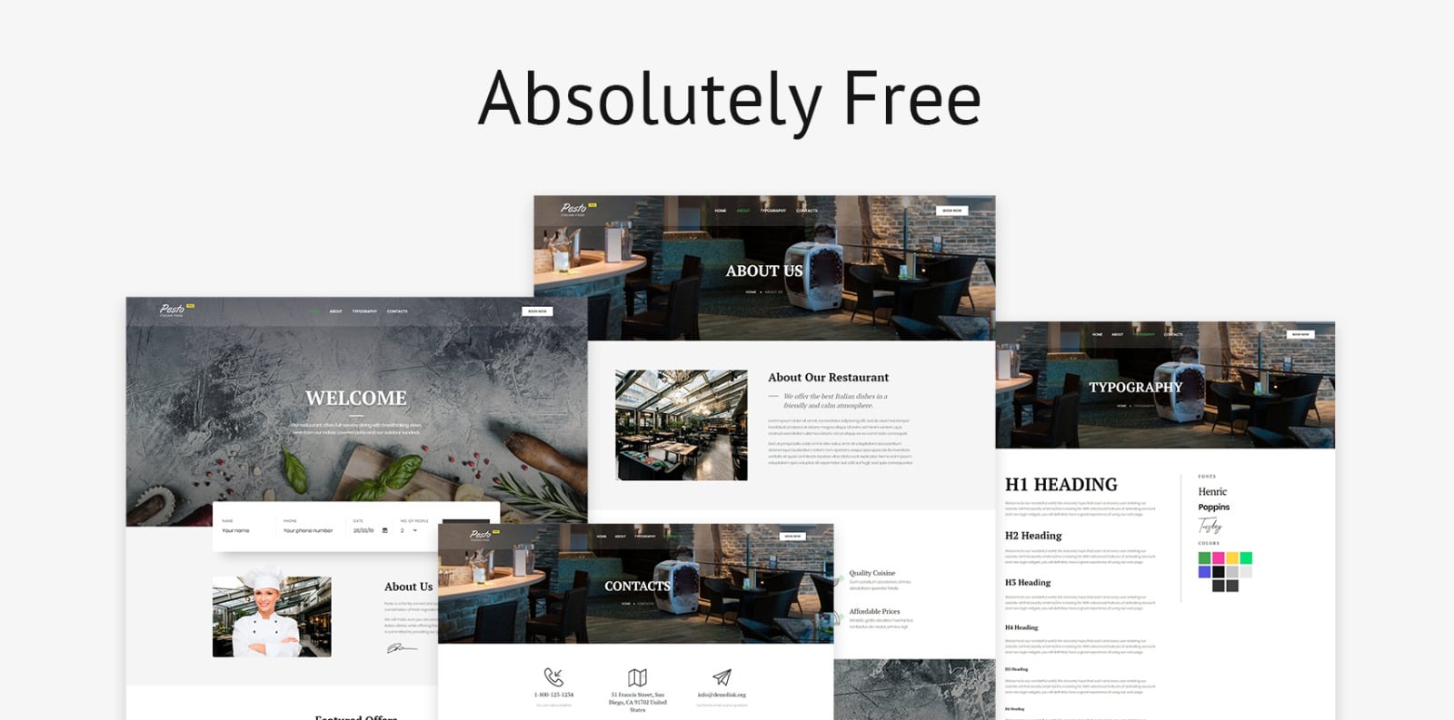 Cafe & Restaurant Free Website Templates Website Template