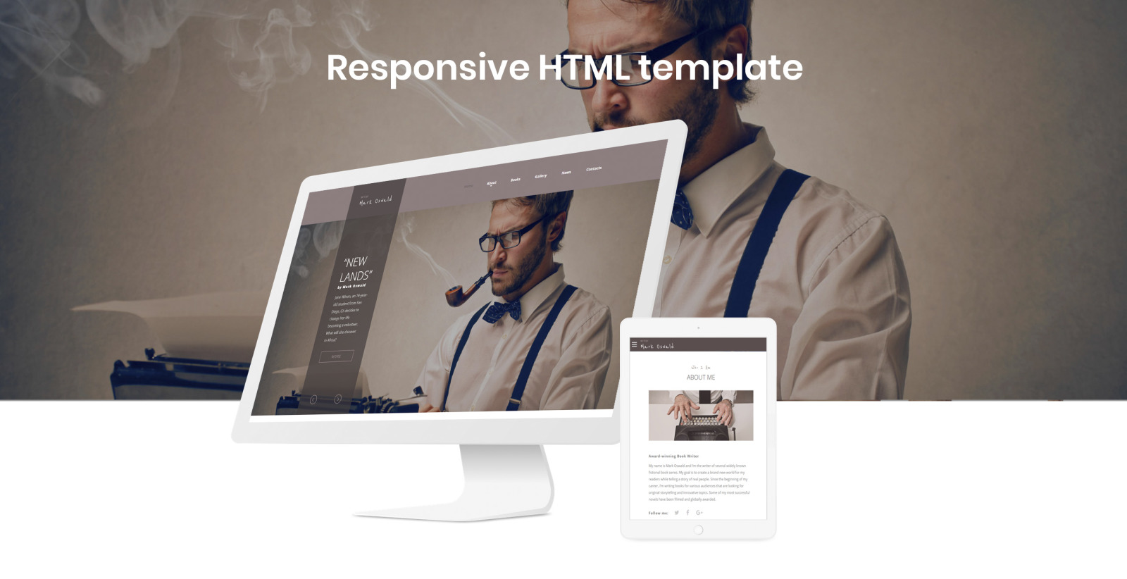 Mark Oswald - Writer Responsive Minimal HTML5 Website Template