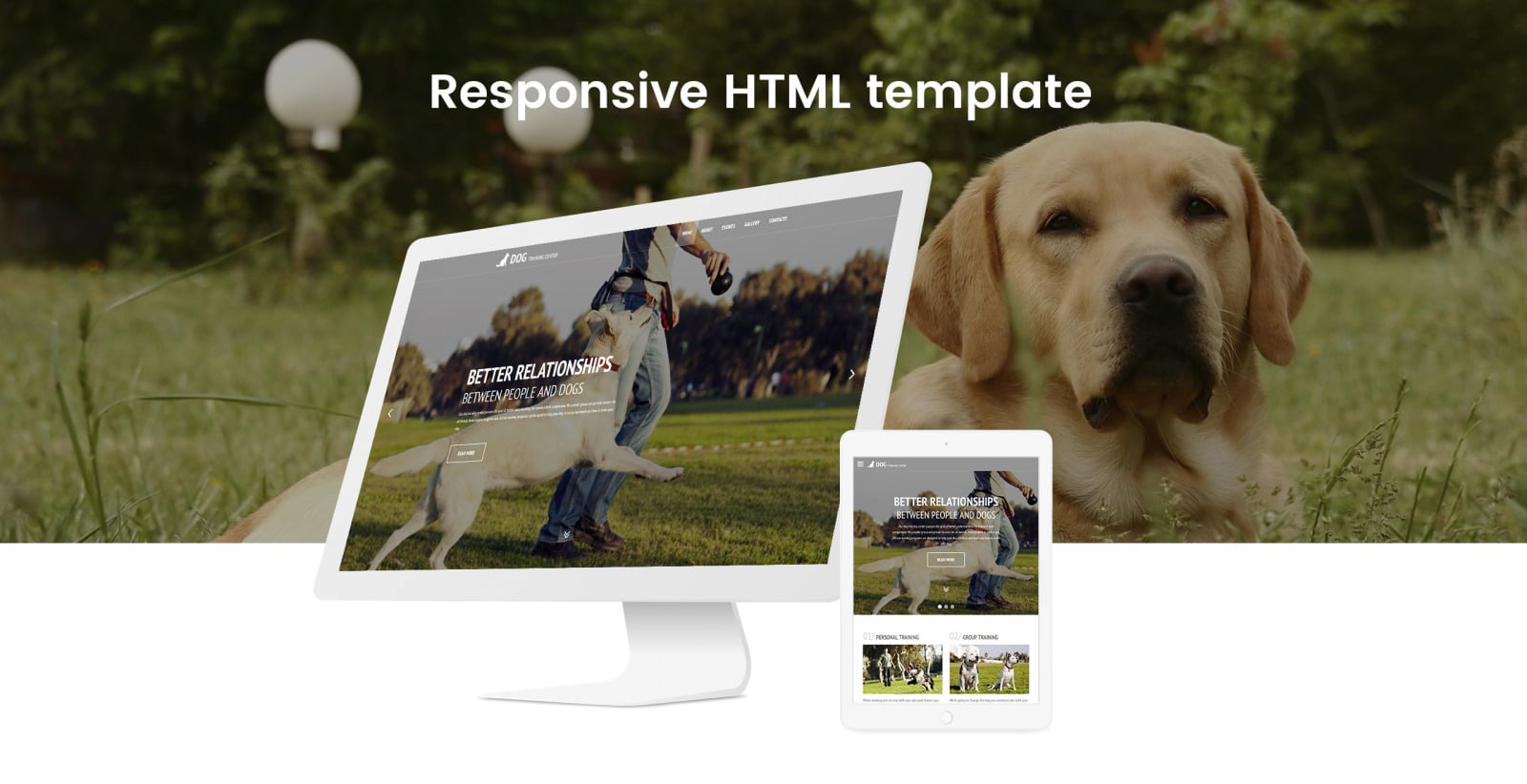 Dog Training Center - Dog Templates Responsive Modern HTML Website Template