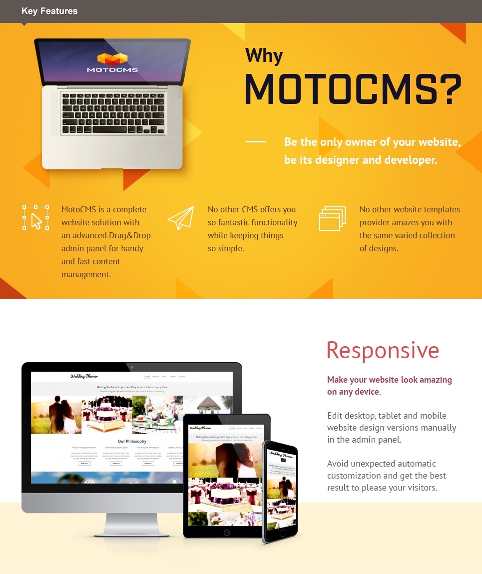 Wedding Planner Moto CMS 3 Template #54896 - TemplateMonster