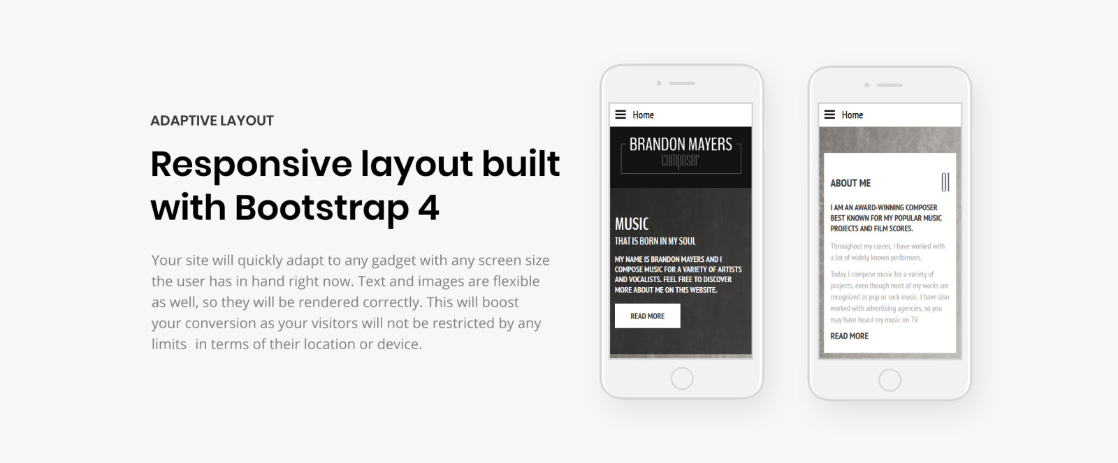 Brandon Mayers - Singer Responsive Stylish HTML Website Template