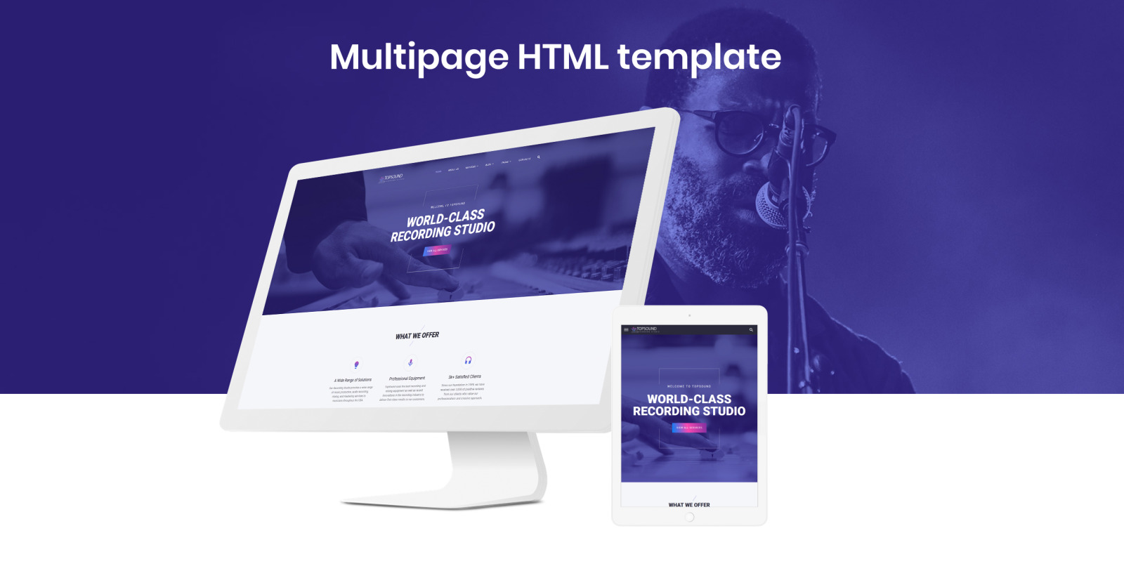 TopSound - Recording Studio Modern Multipage HTML Website Template