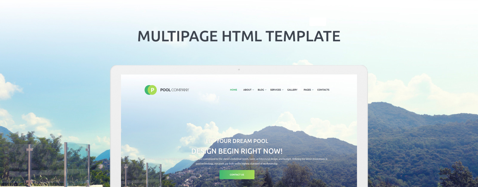 Pool Company Bootstrap Theme Website Template