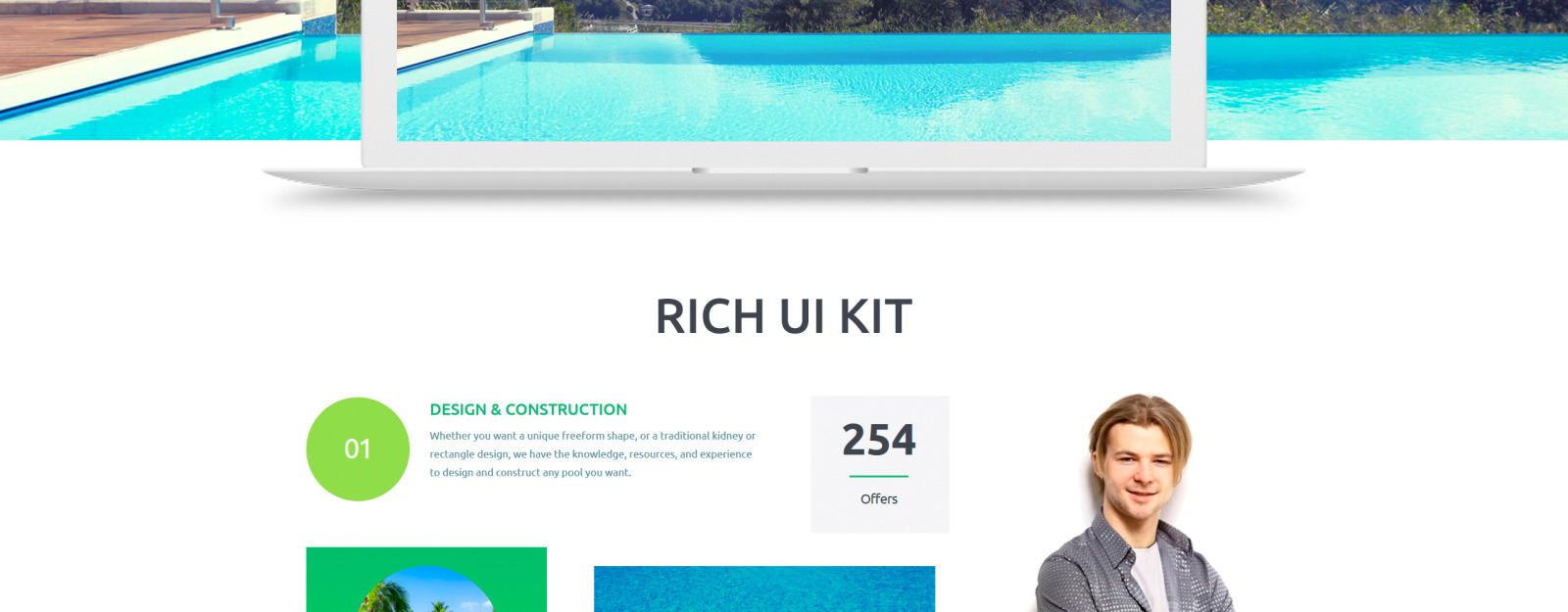 Pool Company Bootstrap Theme Website Template
