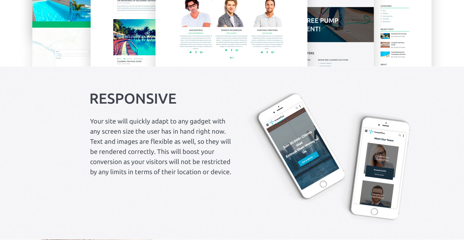 Pool Company Bootstrap Theme Website Template