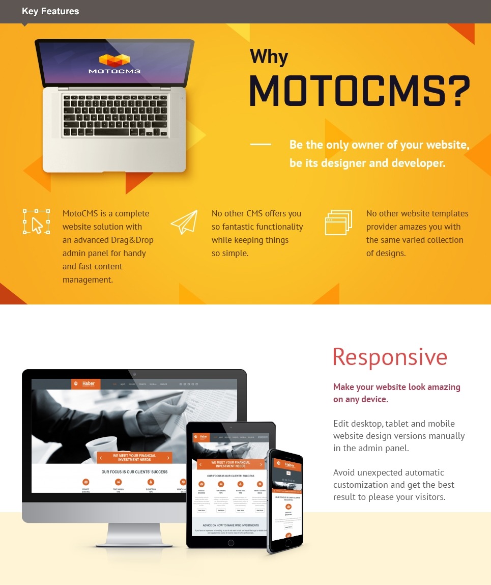 Business & Services Moto CMS 3 Template - TemplateMonster