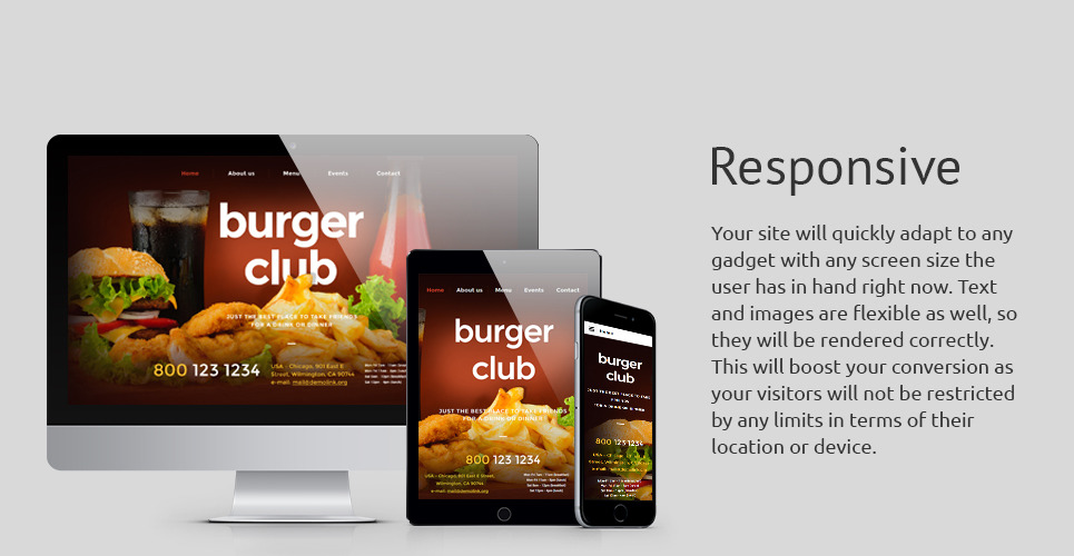 Fast Food Restaurant Responsive Website Template