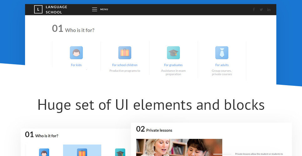 Language School Responsive Website Template - TemplateMonster