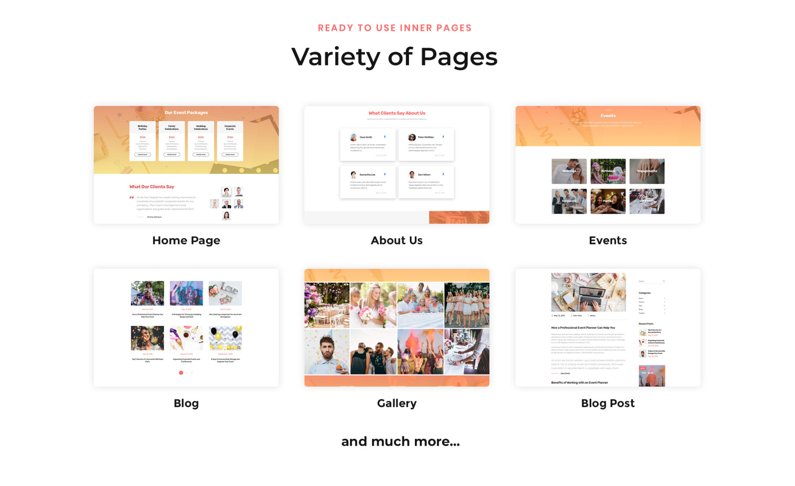 Smile - Event Planner Clean Multipage HTML5 Website Template