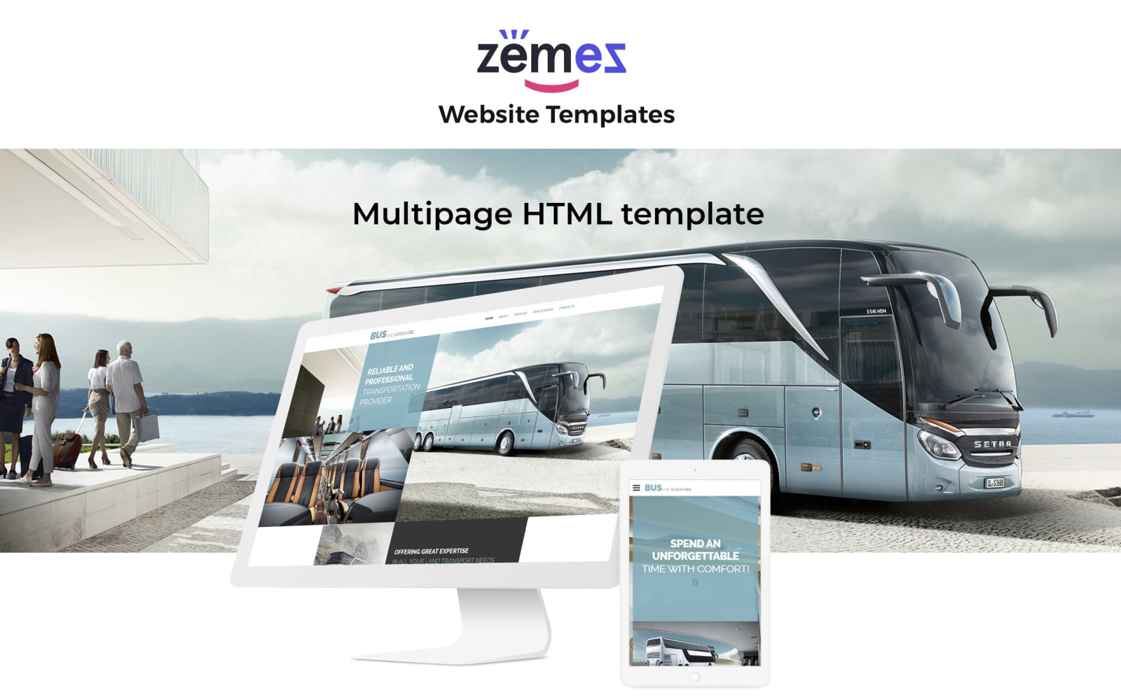 Bus and Coach Hire Website Template #57680 - TemplateMonster