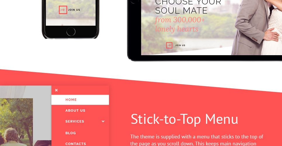 Dating Responsive Website Template #57746 - TemplateMonster